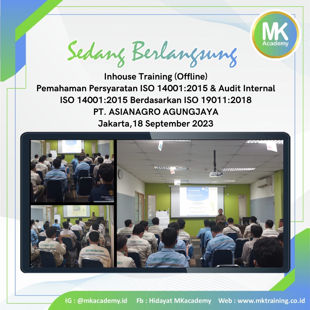 Dokumentasi Inhouse Training (Offline) Pemahaman Persyaratan ISO 14001:2015 & Audit Internal ISO ...